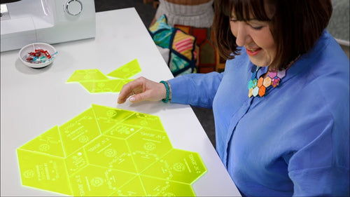 Quilt As You Go 2 1/2" Hexagon Template Designed by Daisy & Grace for