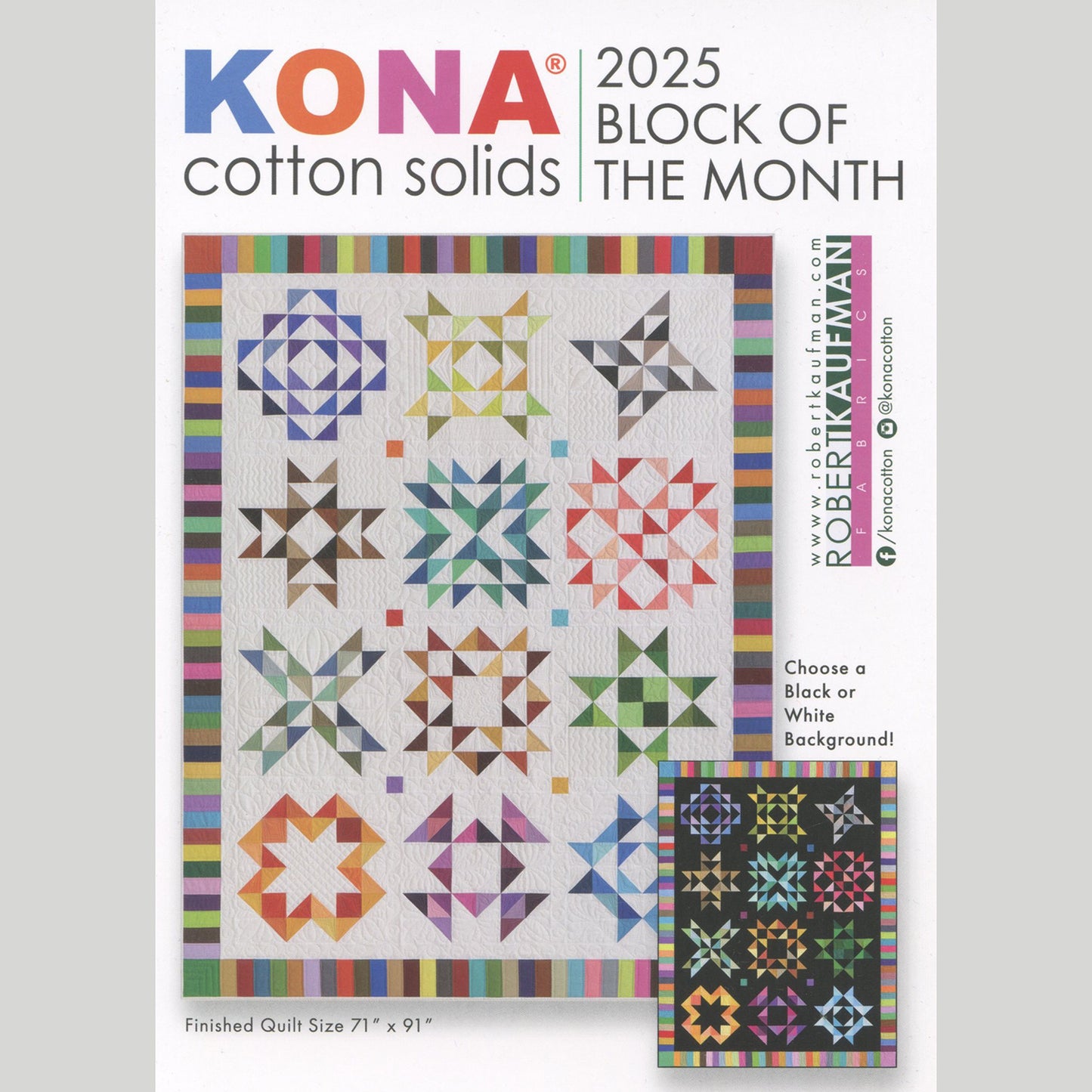 Kona Cotton Solids 2025 Block of the Month Bundle