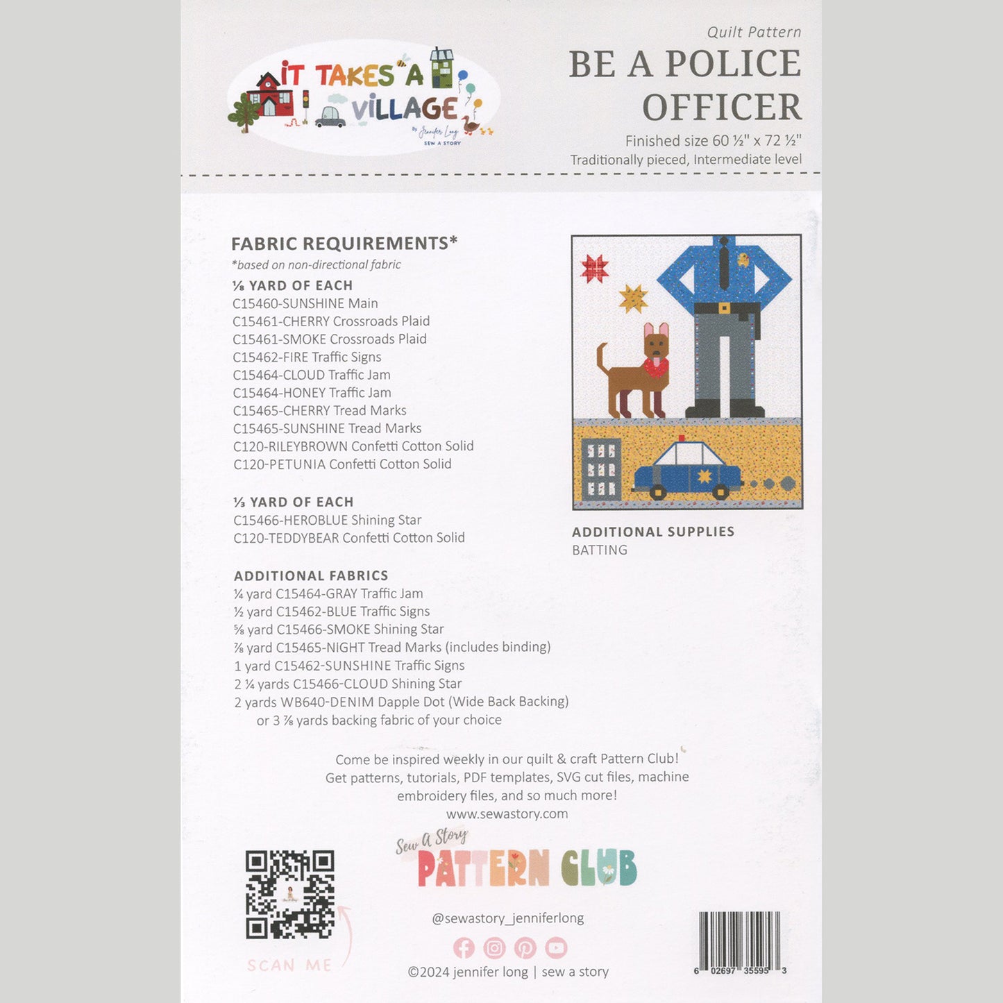 Be A Police Officer Quilt Pattern