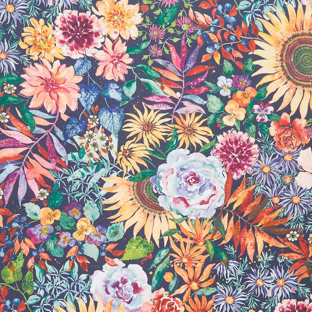 Floribunda - Retro Harvest Midnight Yardage
