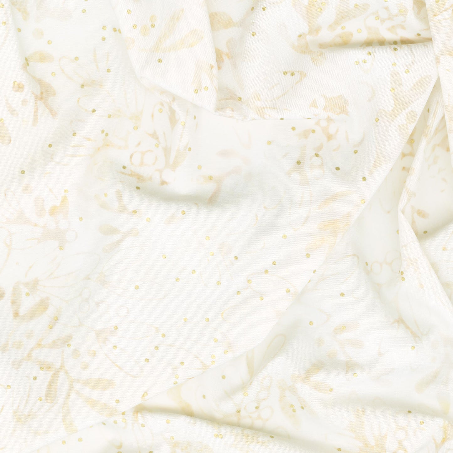 Artisan Batiks - Joyful Holidays Leaves Sand Metallic Yardage