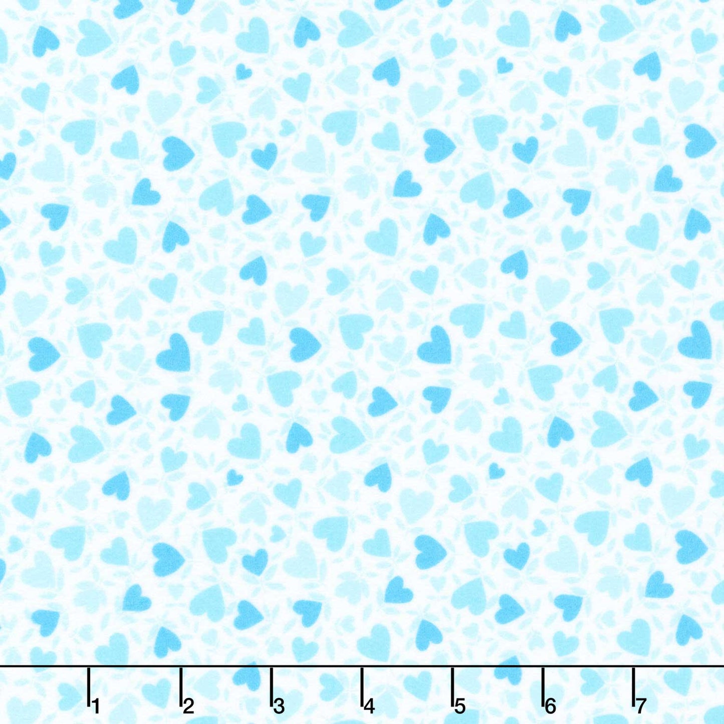 Playtime Flannel - Hearts Aqua Yardage