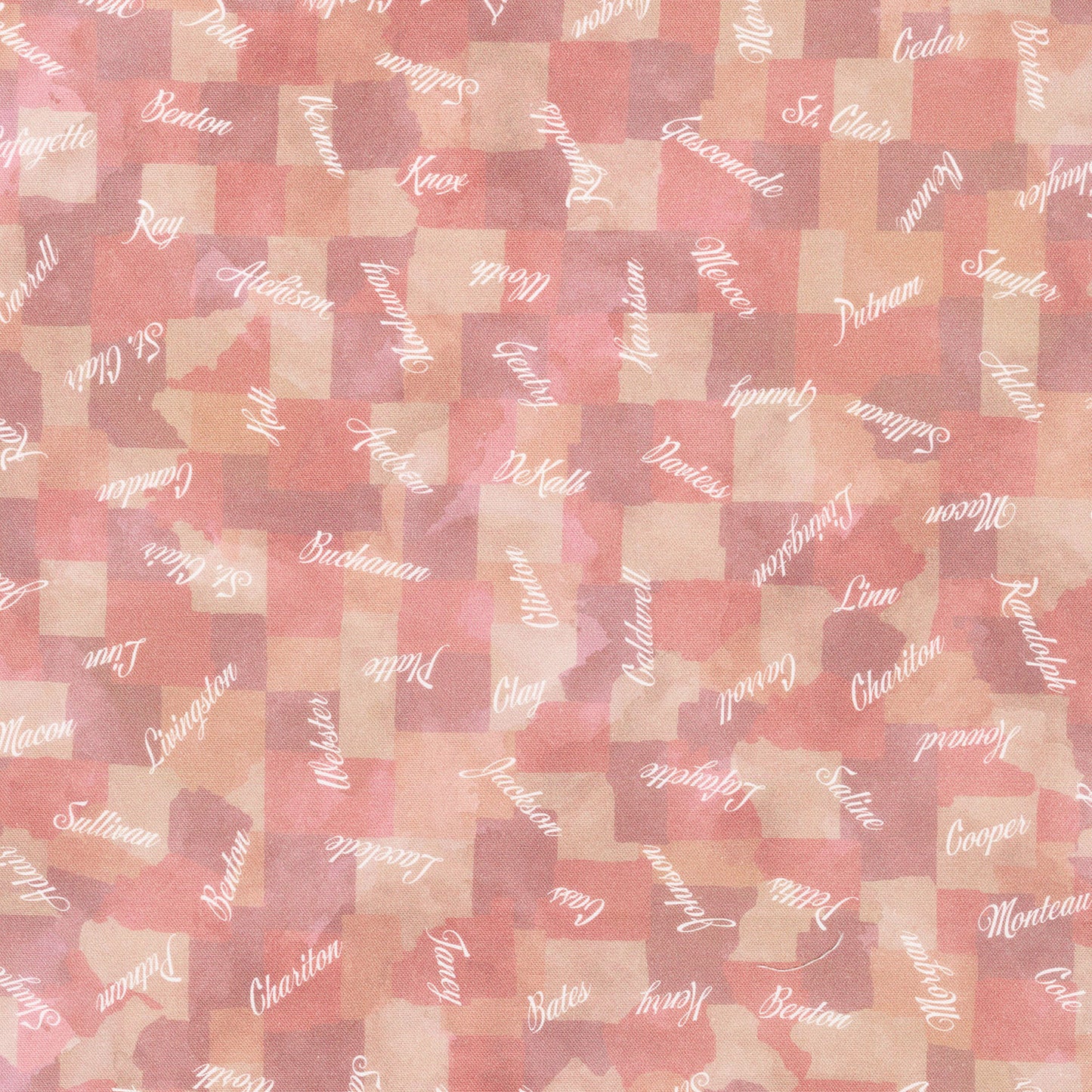 Missouri Shop Hop 2024 - Counties Map Mauve Yardage