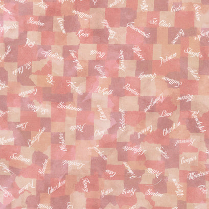 Missouri Shop Hop 2024 - Counties Map Mauve Yardage
