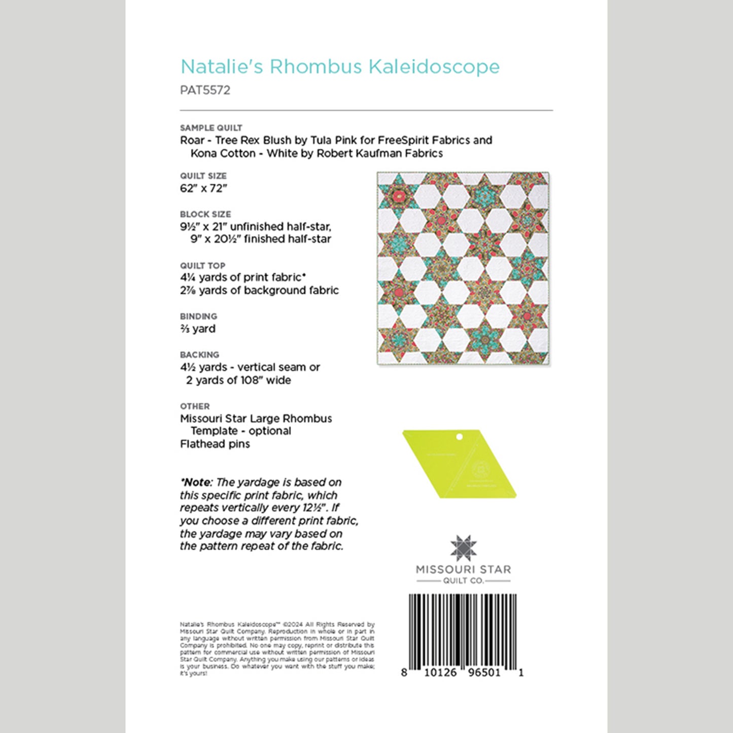 Natalie's Rhombus Kaleidoscope Quilt Pattern by Missouri Star