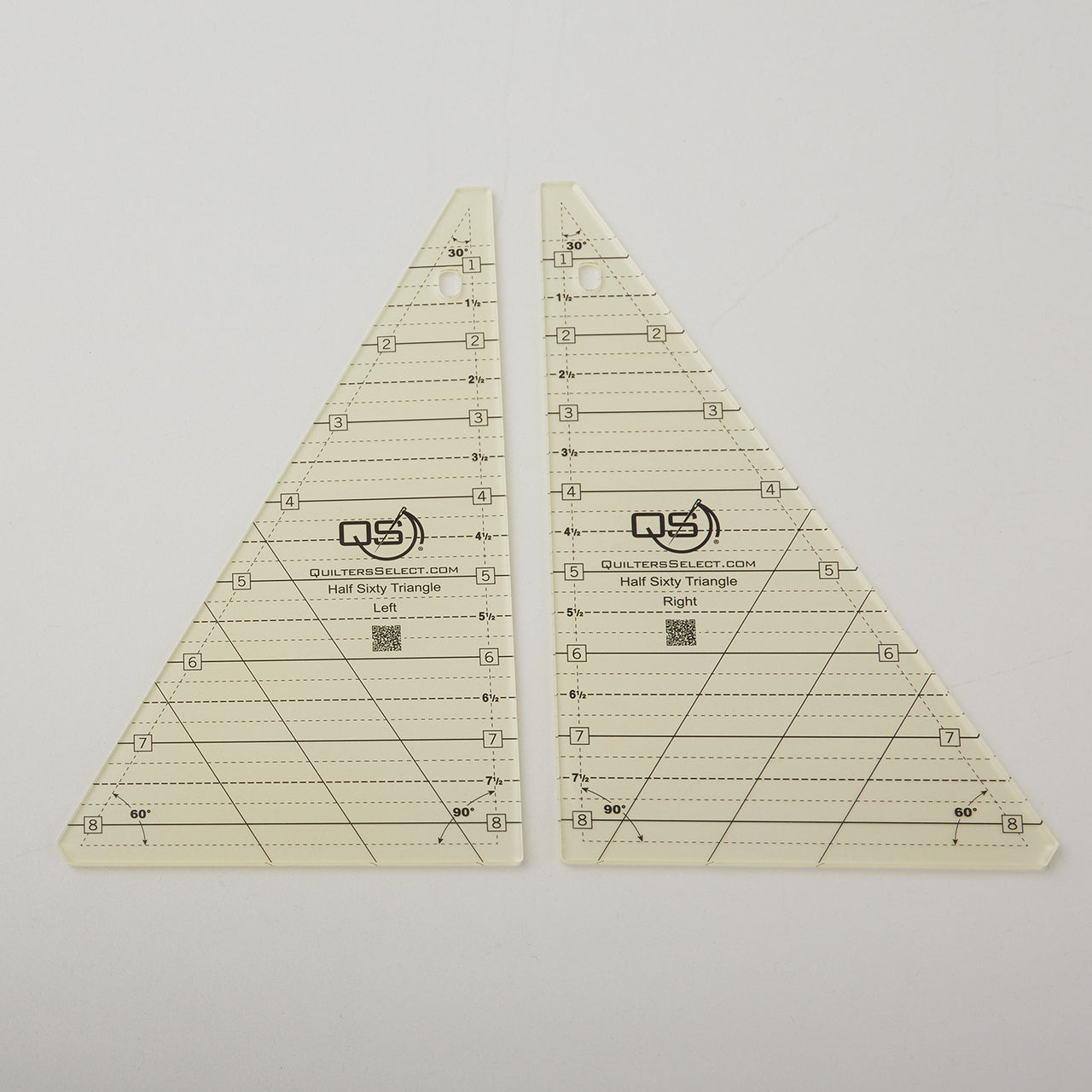 Quilters Select Twin Set of 60 Degree Half Triangle Rulers