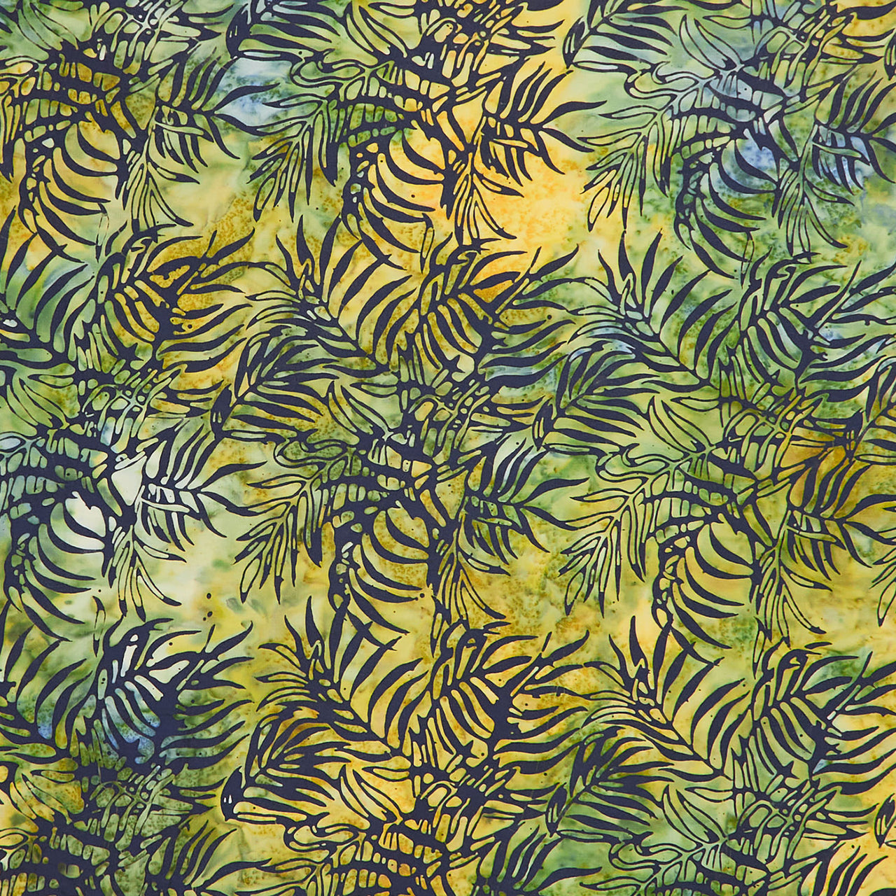 Turtle Cove Batiks - Palm Cluster Purple Green Flourite Yardage