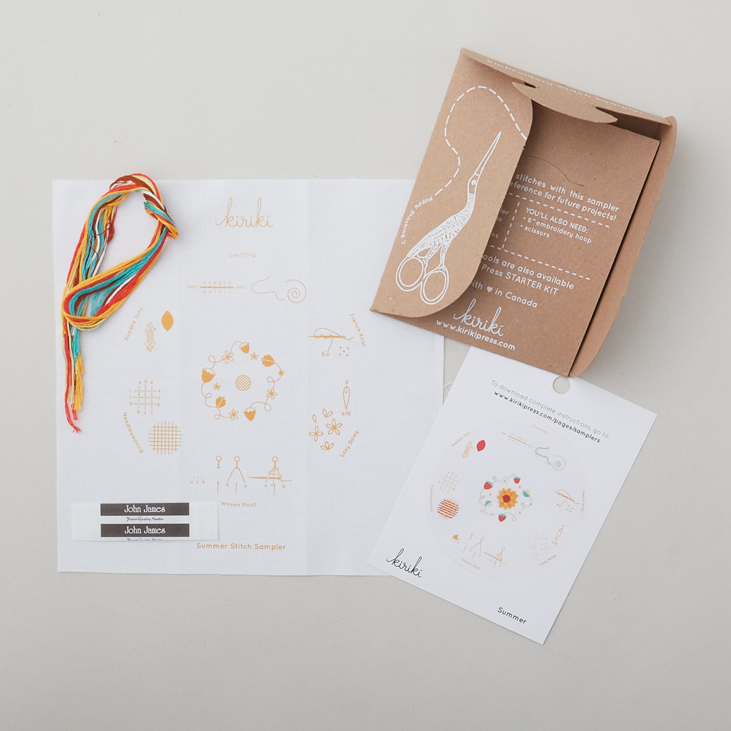 Summer Embroidery Stitch Sampler Kit