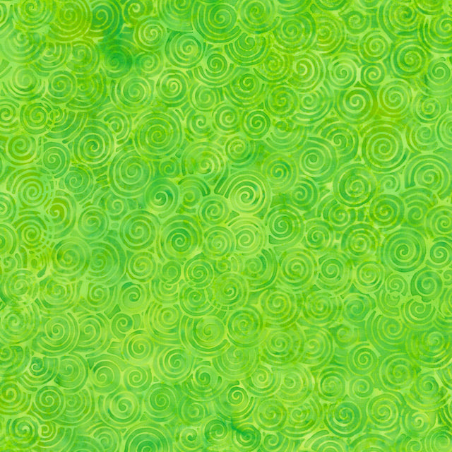 Summertime Batiks - Small Swirl Green Sprout Yardage