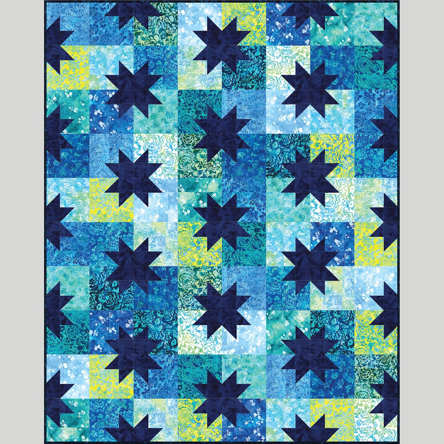 Azure Breeze Star Pop II Quilt Kit