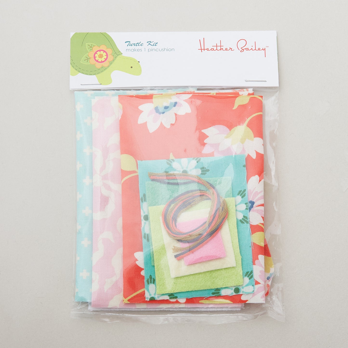 Henrietta Turtle Pincushion Fabric Kit - Light Blue