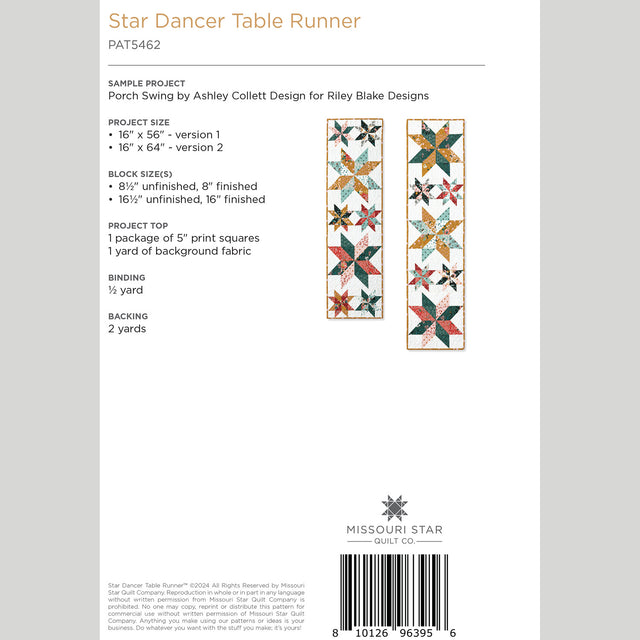 Digital Download - Star Dancer Table Runner Pattern