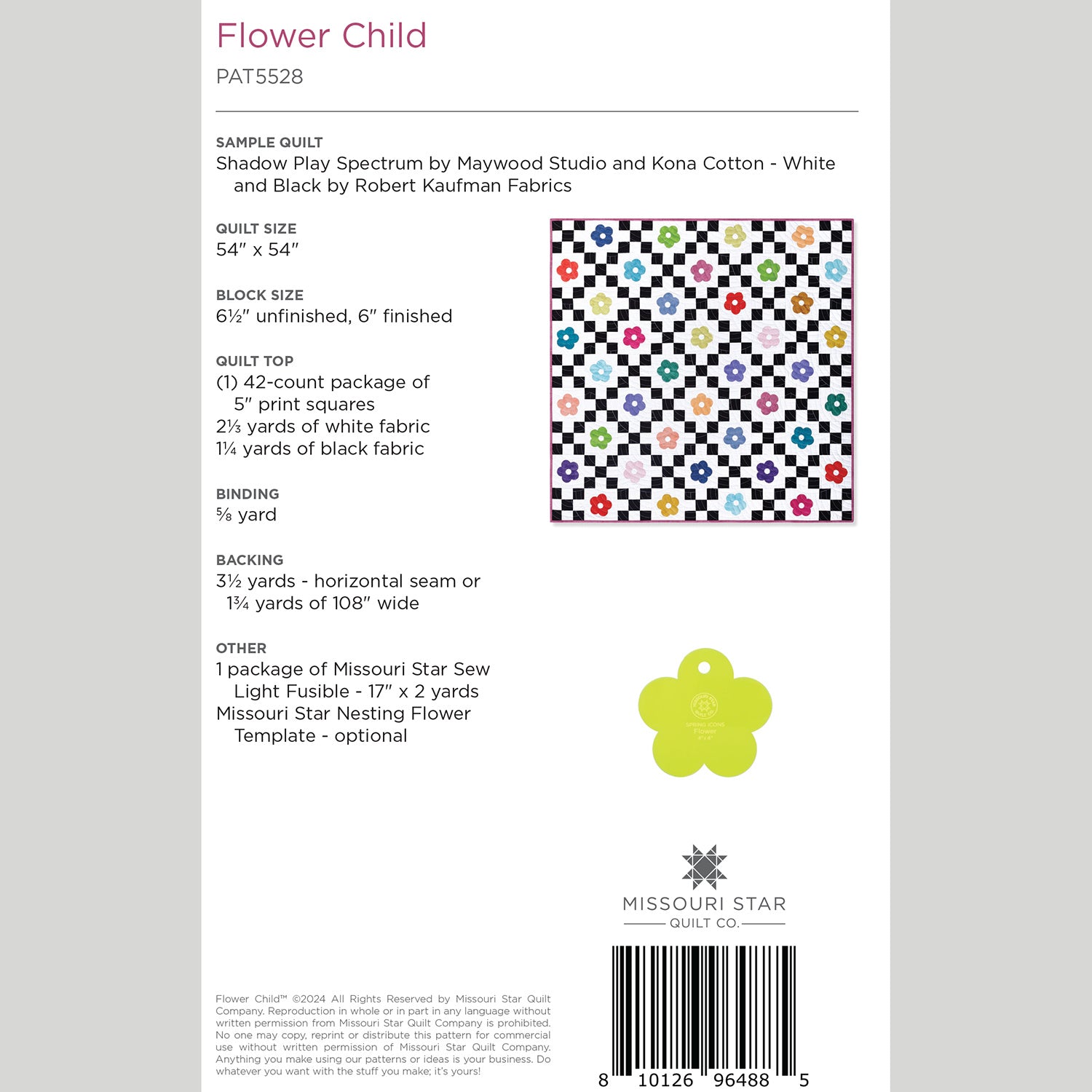 Flower Child Quilt Pattern by Missouri Star