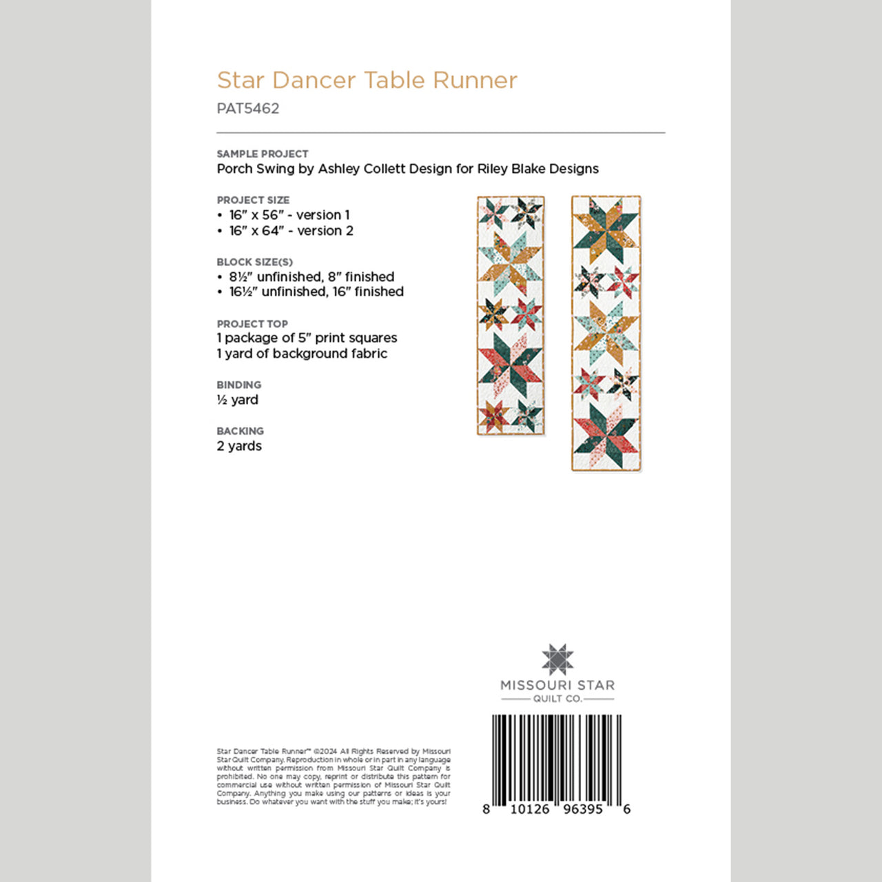 Star Dancer Table Runner Pattern by Missouri Star