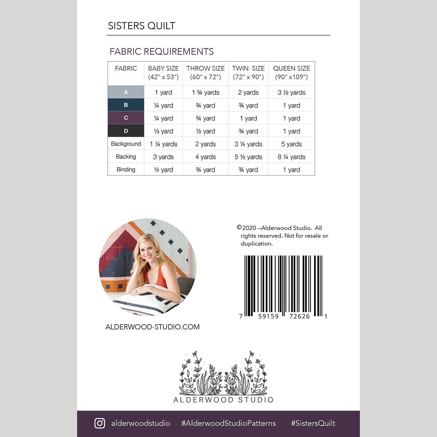 Digital Download - Sisters Quilt Pattern