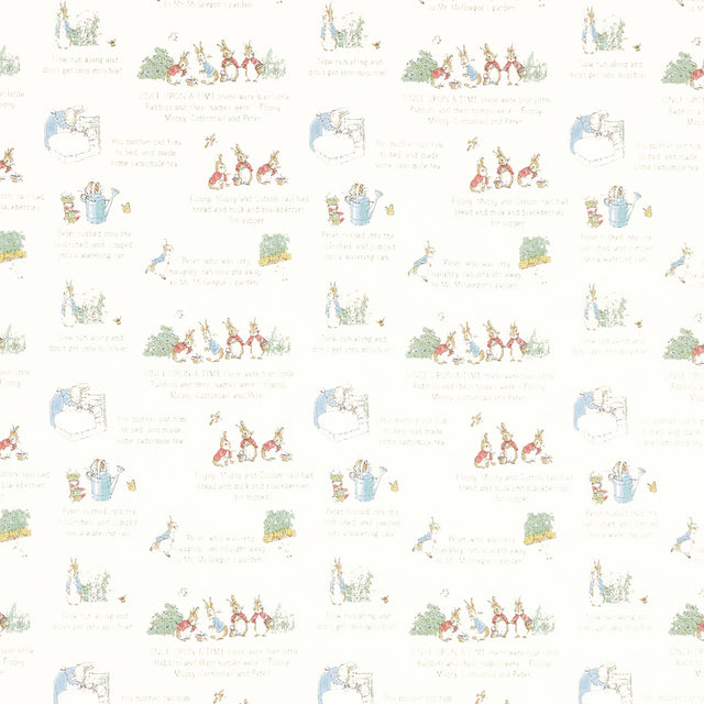 The Tale of Peter Rabbit - Text Cream Yardage
