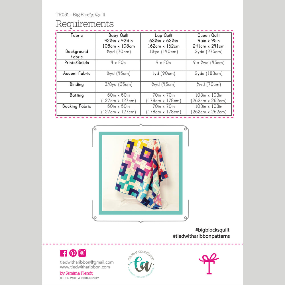 Digital Download - Big Blocks Quilt Pattern