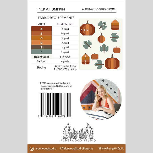 Digital Download - Pick A Pumpkin Quilt Pattern