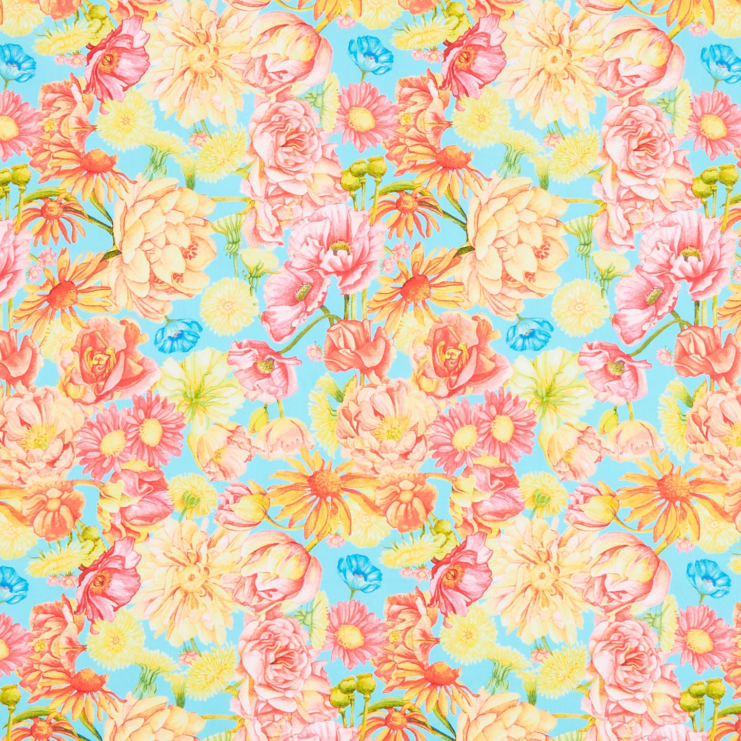 Spring Dreams - Dream Garden Aqua Yardage