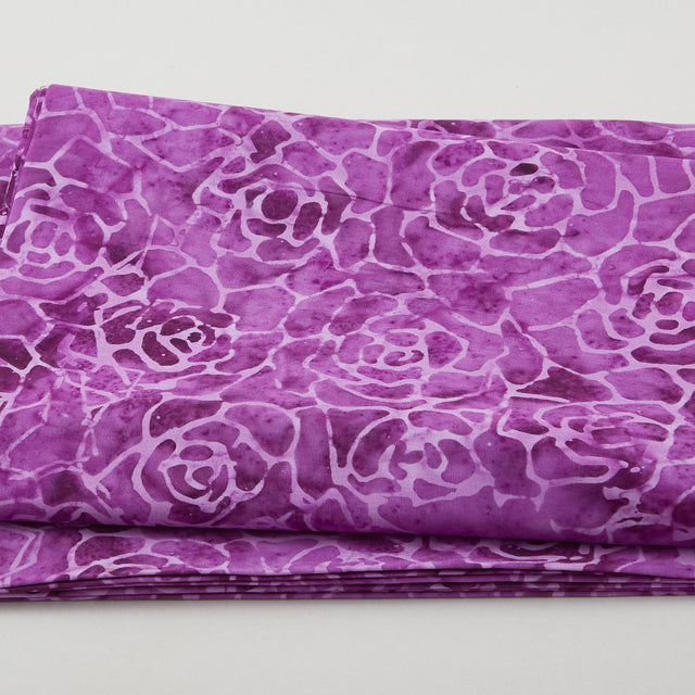 Java Batiks - Rose Outline Purple 2 Yard Cut