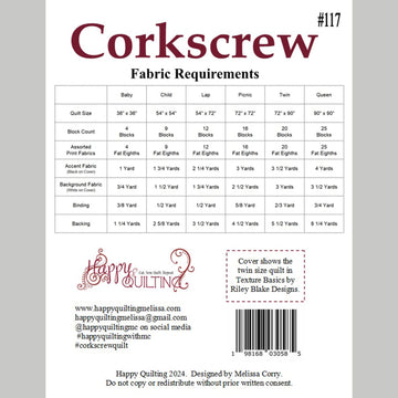 Digital Download - Corkscrew Quilt Pattern