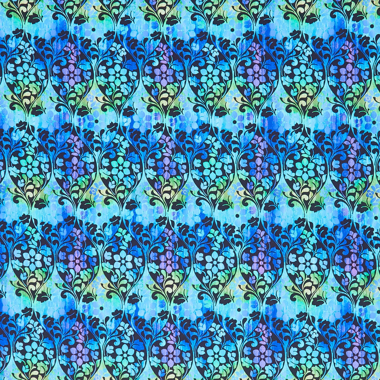 Vivid - Ogee Blue Yardage