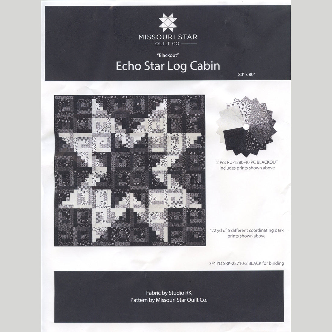 Missouri Star Blackout Echo Star Log Cabin Quilt Kit
