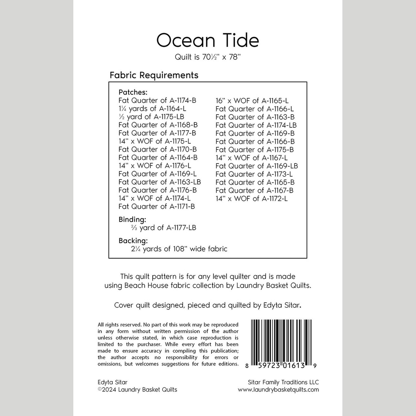 Ocean Tide Quilt Pattern