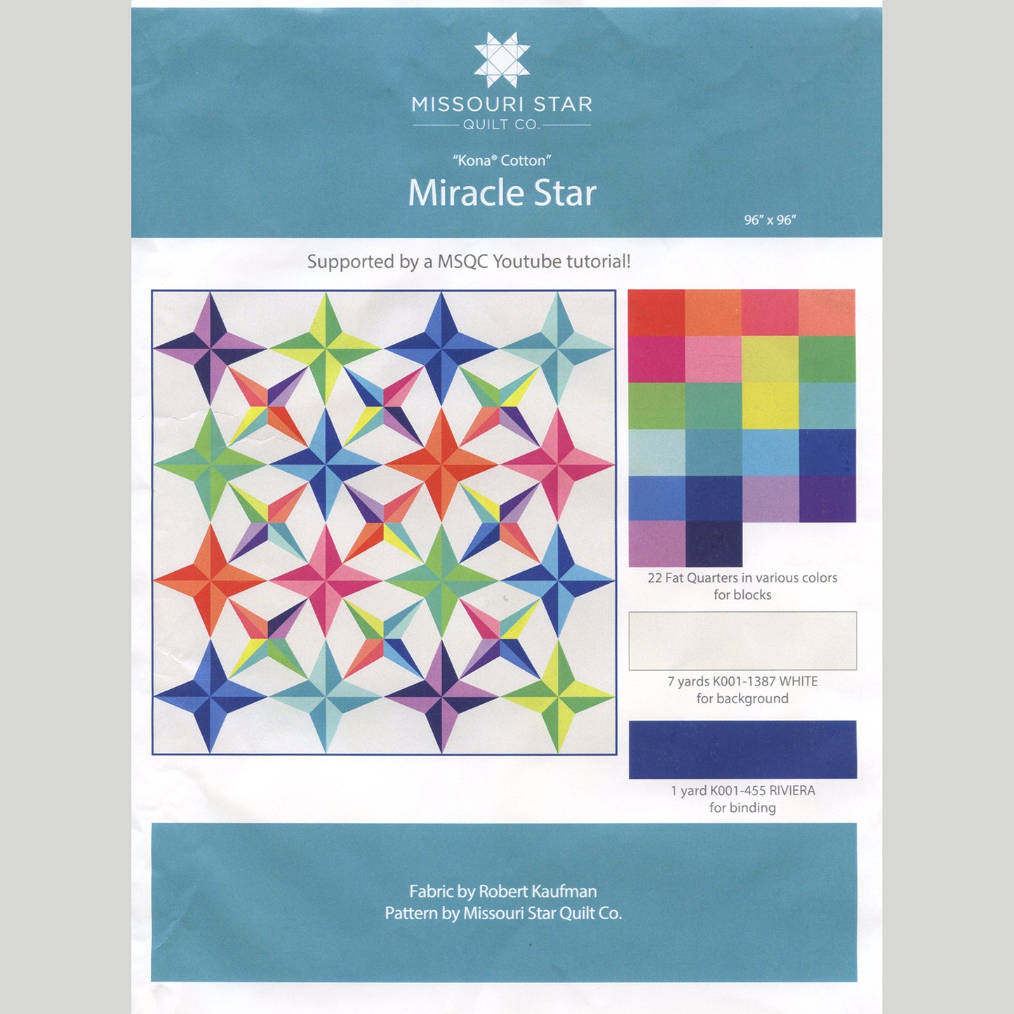 Missouri Star Kona Cotton Solid Miracle Star Quilt Kit