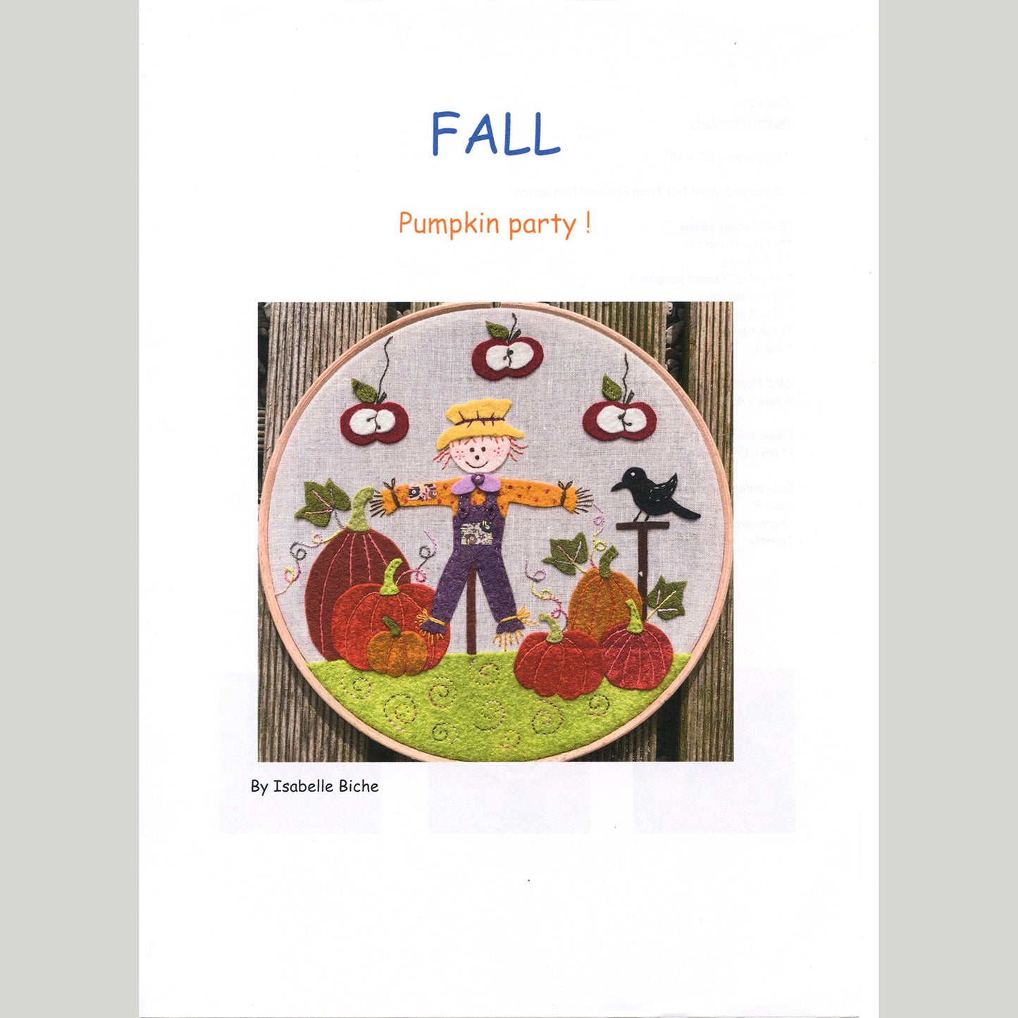 Pumpkin Party Wool Felt Embroidery Appliqué Kit