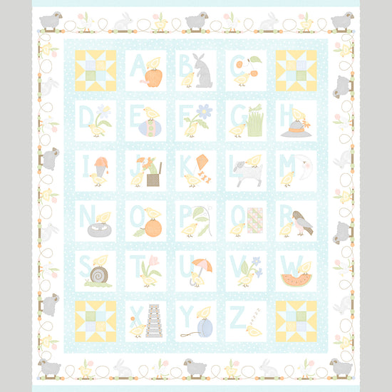 Little Chicks - Alphabet Aqua Flannel Panel
