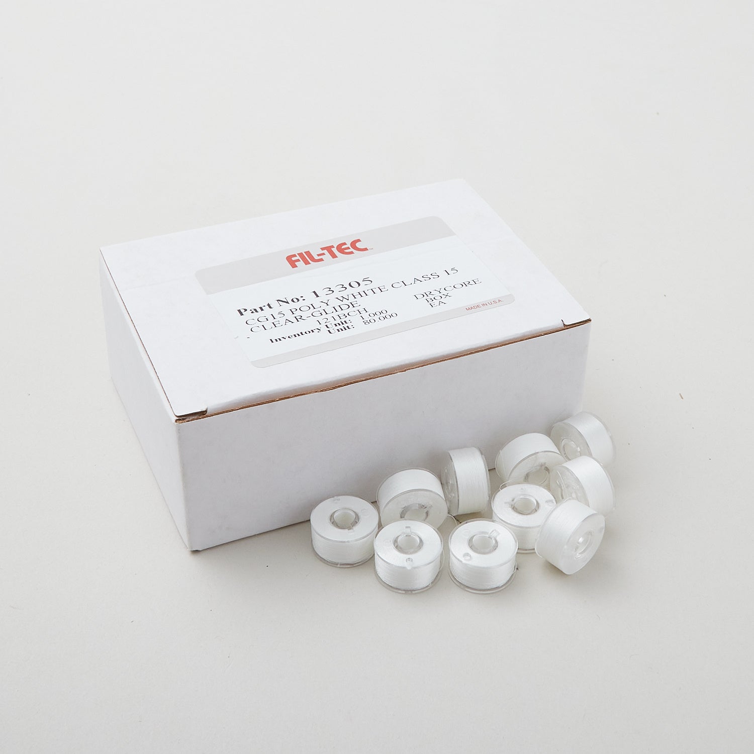 White Clear Glide Class 15 Bobbins
