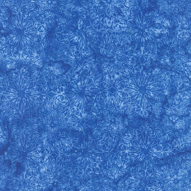 Reflections Batiks - Mandala Flower Blue Yardage