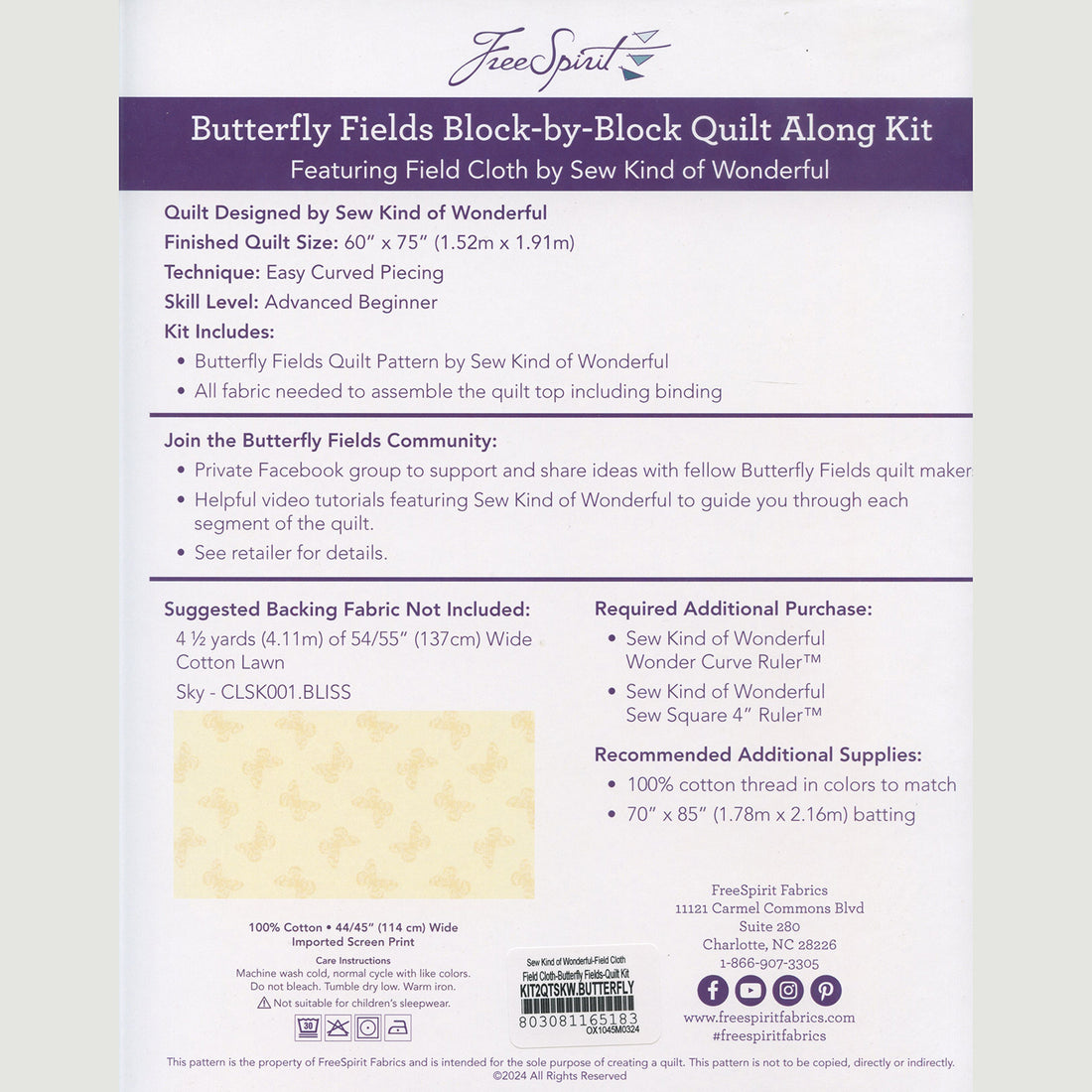 Butterfly Fields Block by Block Quilt Along Kit