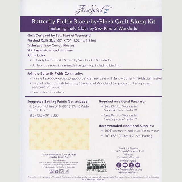 Butterfly Fields Block by Block Quilt Along Kit