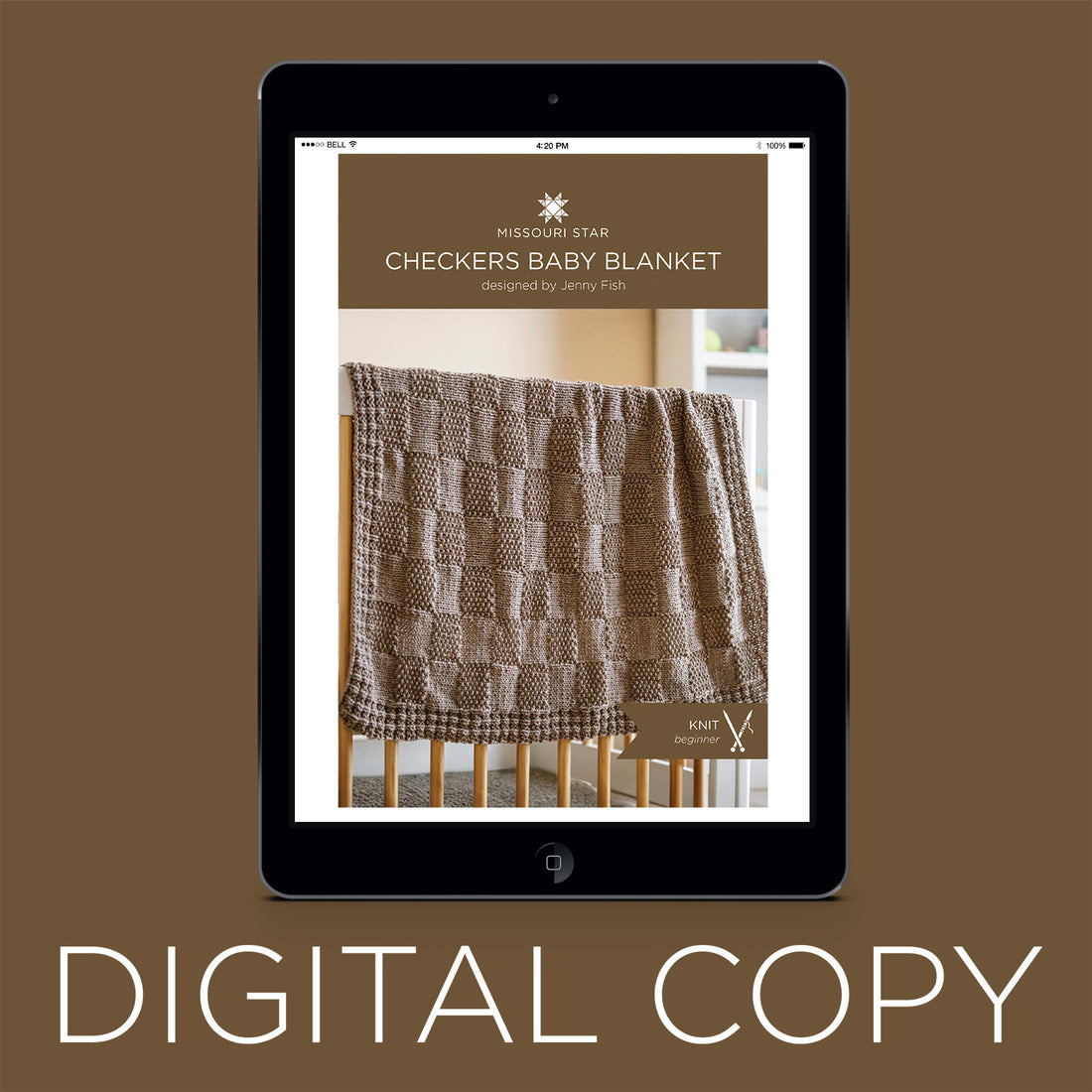 Digital Download - Checkers Baby Blanket Knitting Pattern