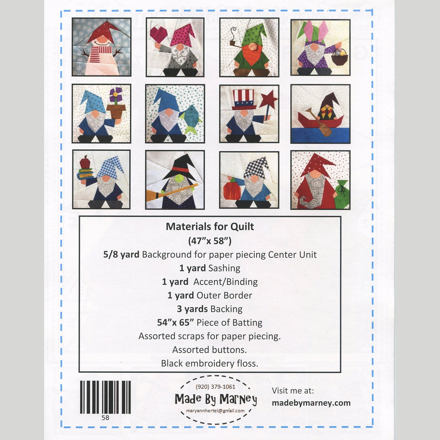 Gnome Quilt Pattern