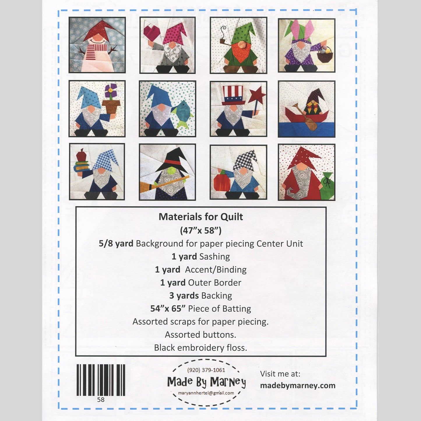 Gnome Quilt Pattern