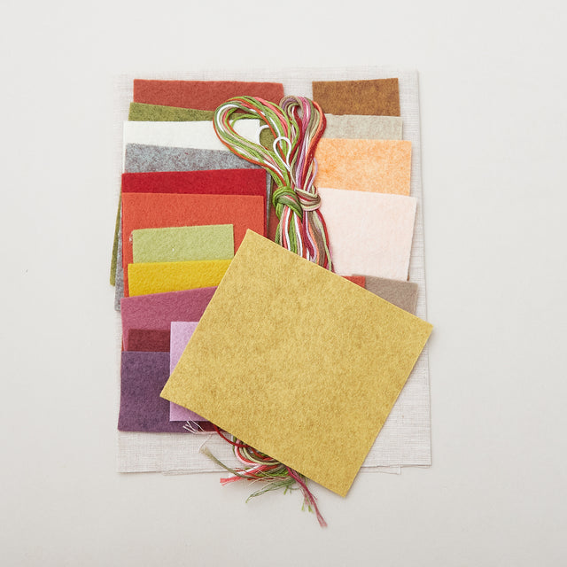 Enchanted Forest Wool Felt Embroidery Appliqué Kit