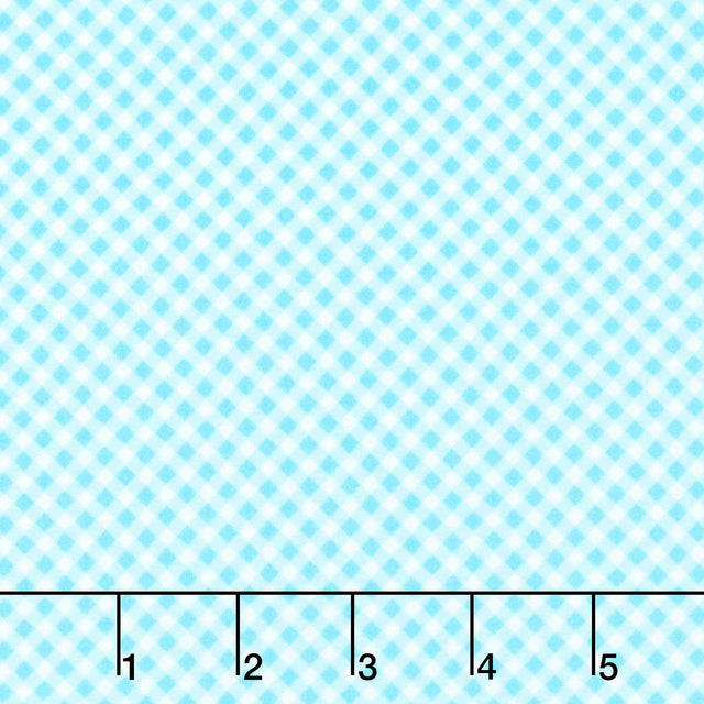 Playtime Flannel - Bias Gingham Aqua Yardage