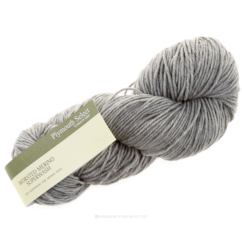 Worsted Merino Superwash Light Grey Yarn 100g