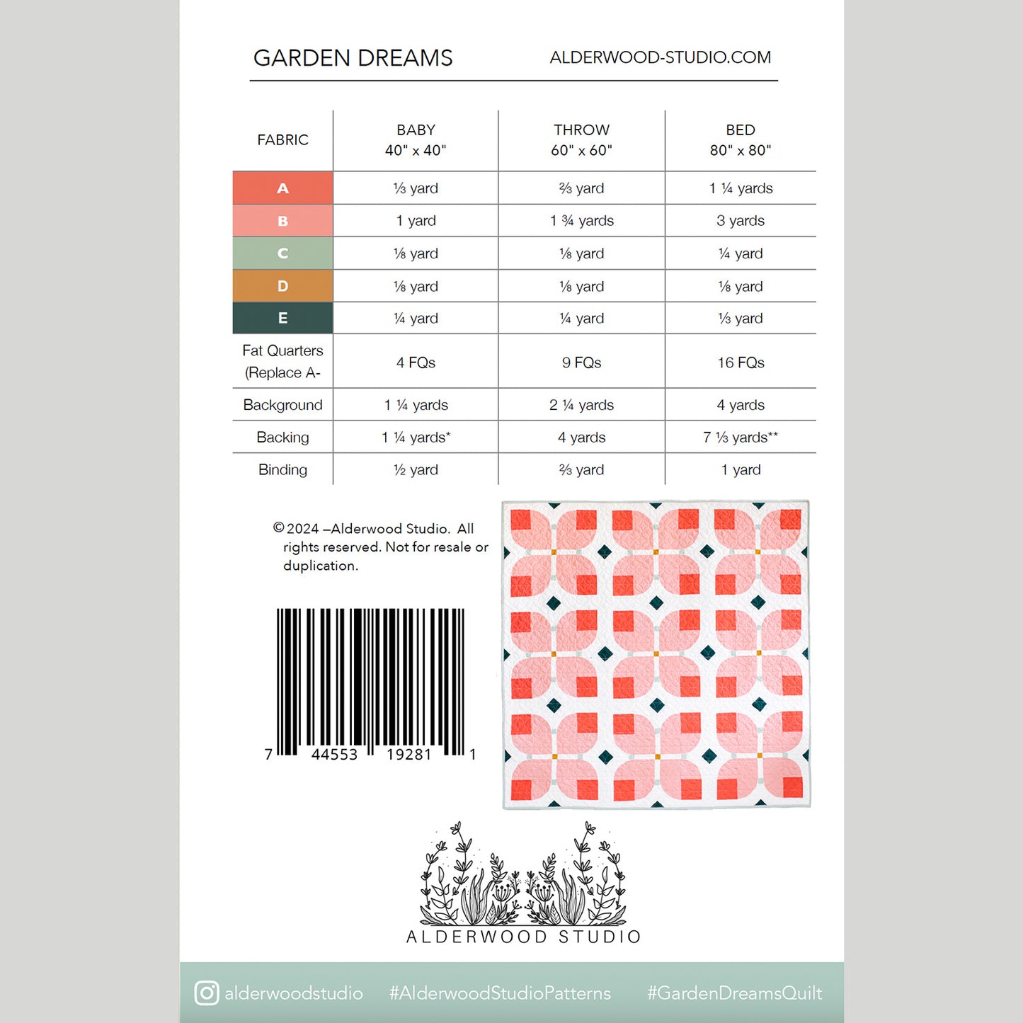 Digital Download - Garden Dreams Quilt Pattern
