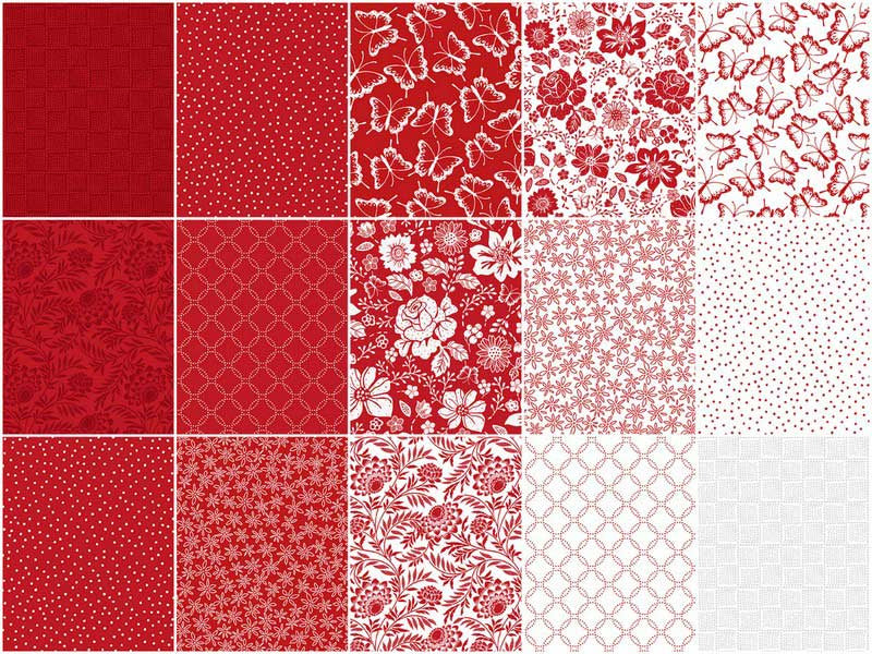 Garden Redwork 2 1/2" Strips