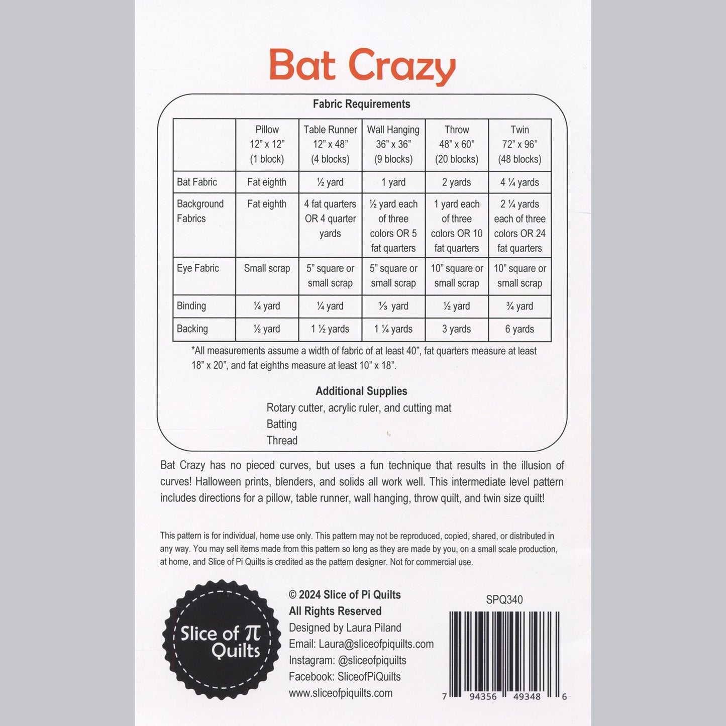 Bat Crazy Quilt Pattern