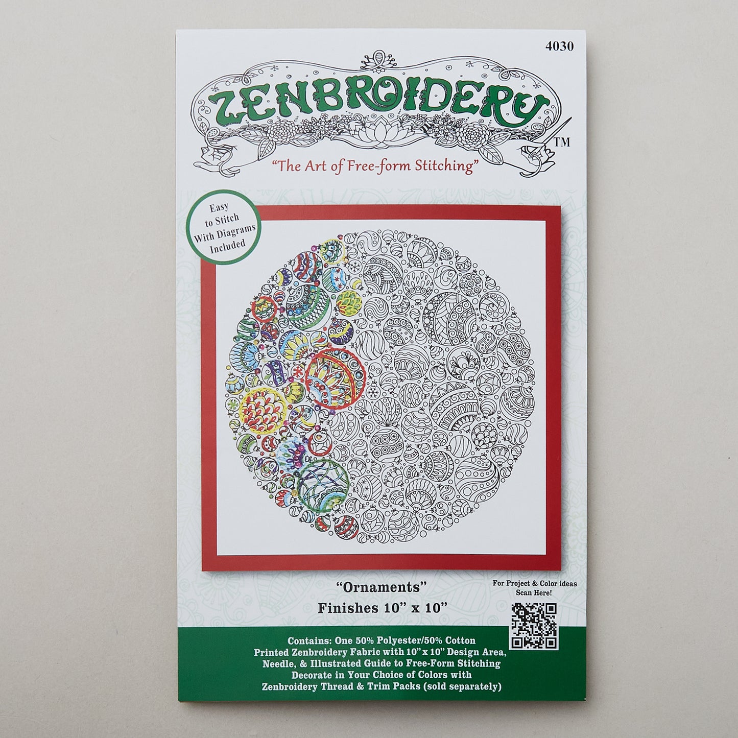 Zenbroidery Christmas Ornaments Embroidery Kit