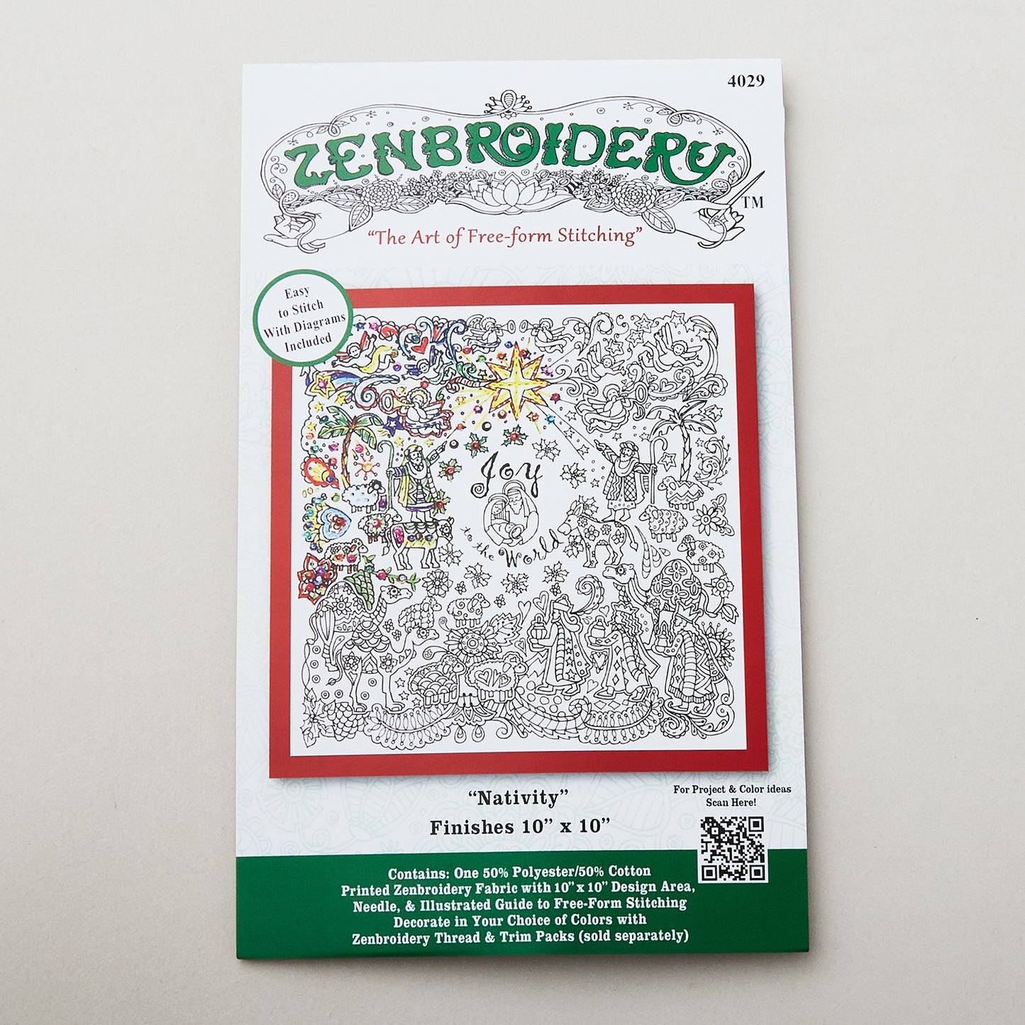 Zenbroidery Christmas Nativity Embroidery Kit