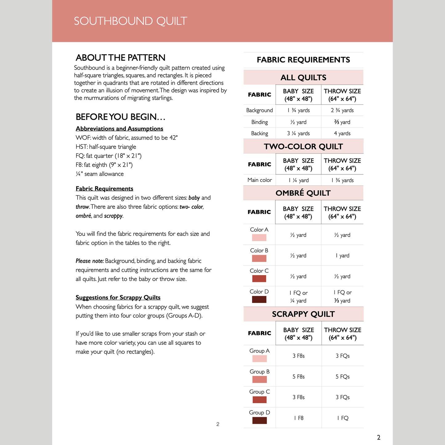 Digital Download - Southbound Quilt Pattern