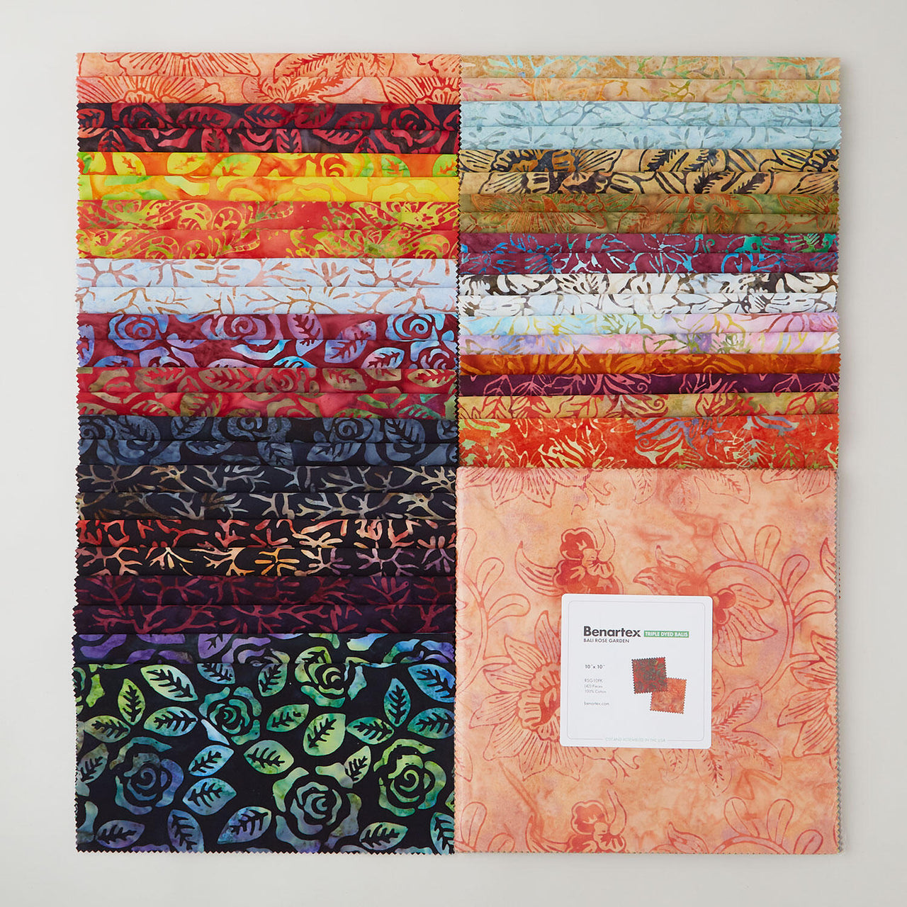 Bali Batiks Rose Garden Favorites 10" Squares