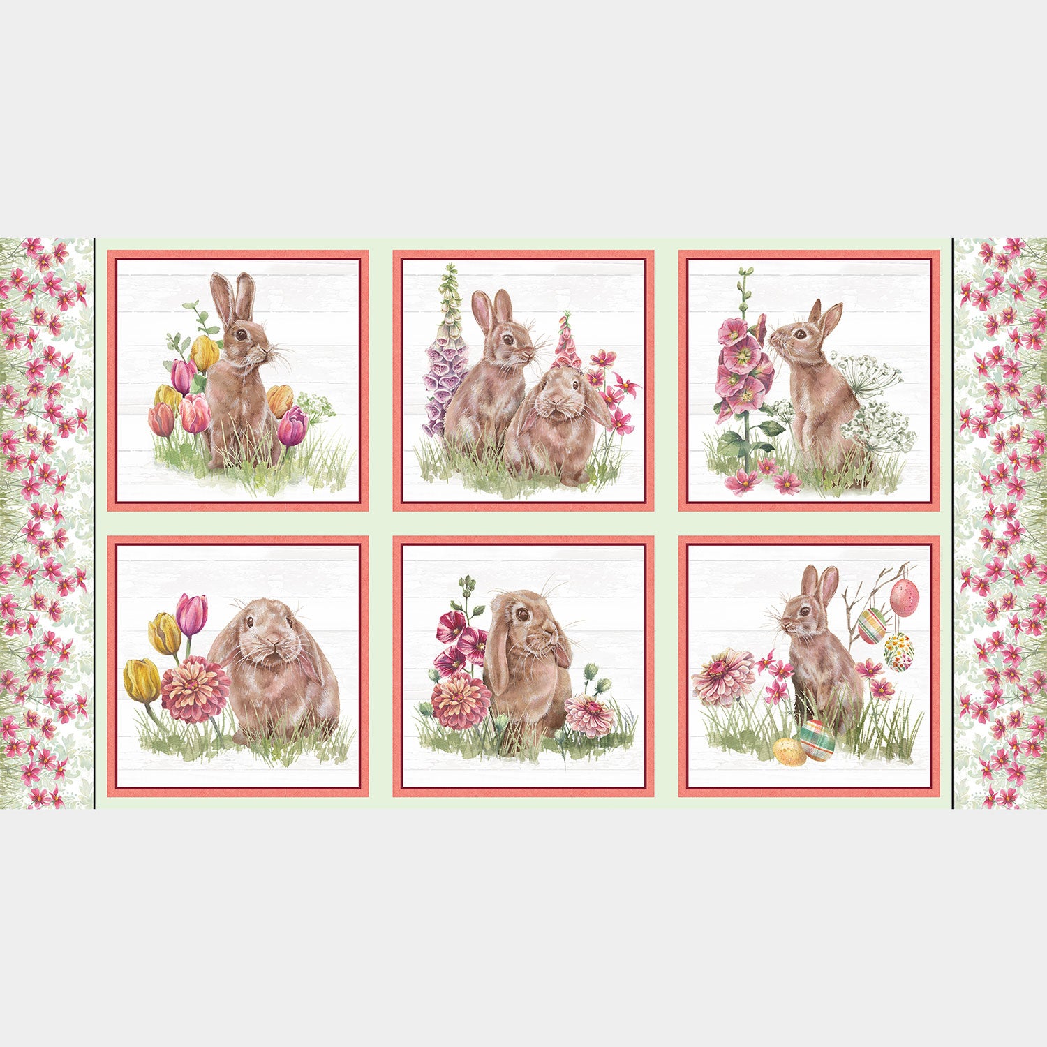 Easter Wishes - Easter Bunny Blocks Light Green Panel