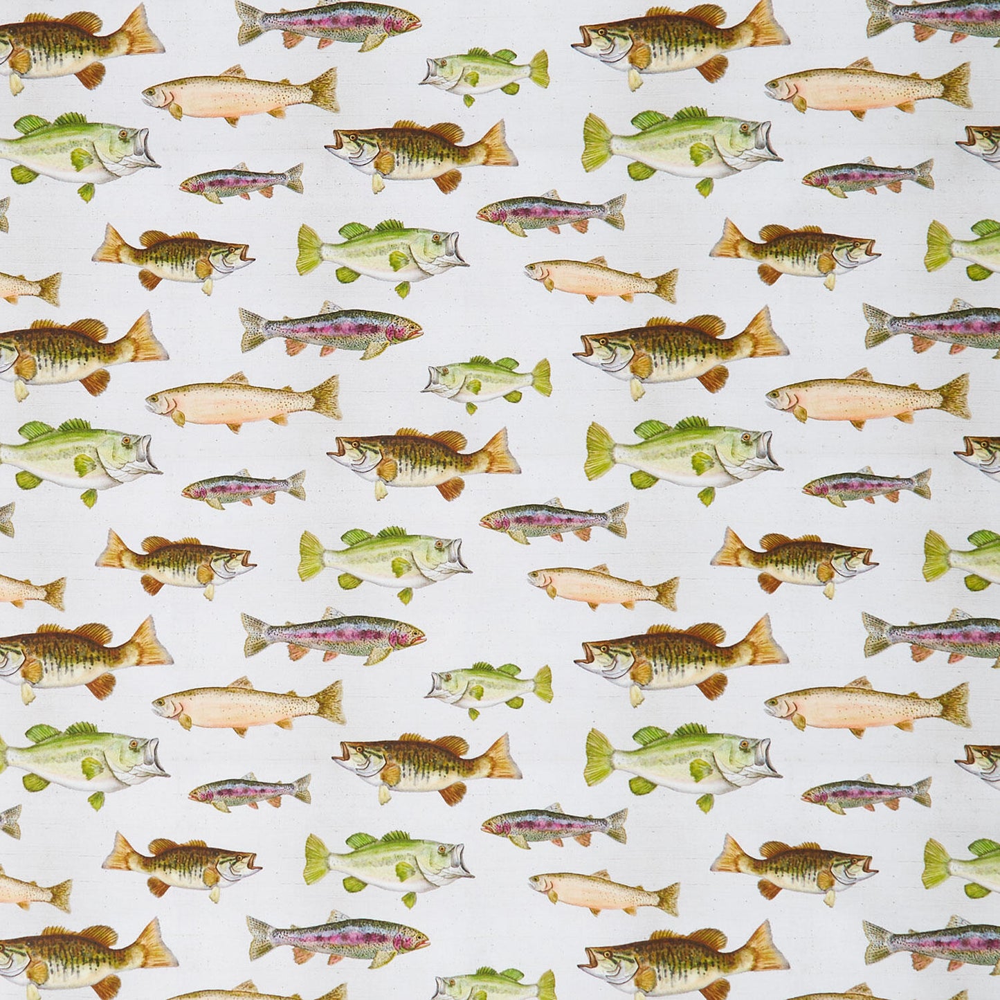 Fishful Thinking - Fish Taxidermy Off-White Yardage